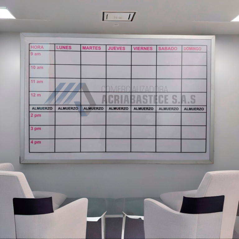 Planeador Mensual Acrílico 120*160 - Tableros y Acrilicos